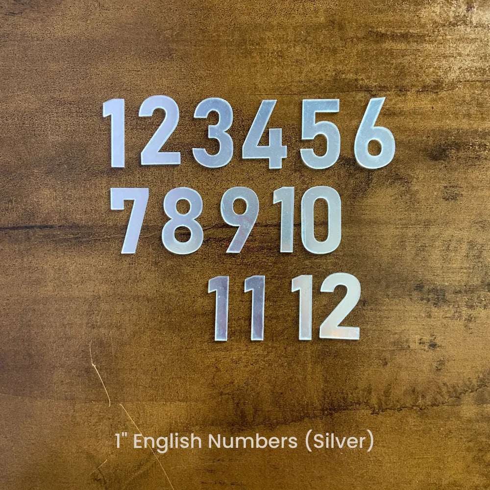 1" Acrylic Clock Numbers (Silver) – Shrebhavi - Resin Art & Material Shop